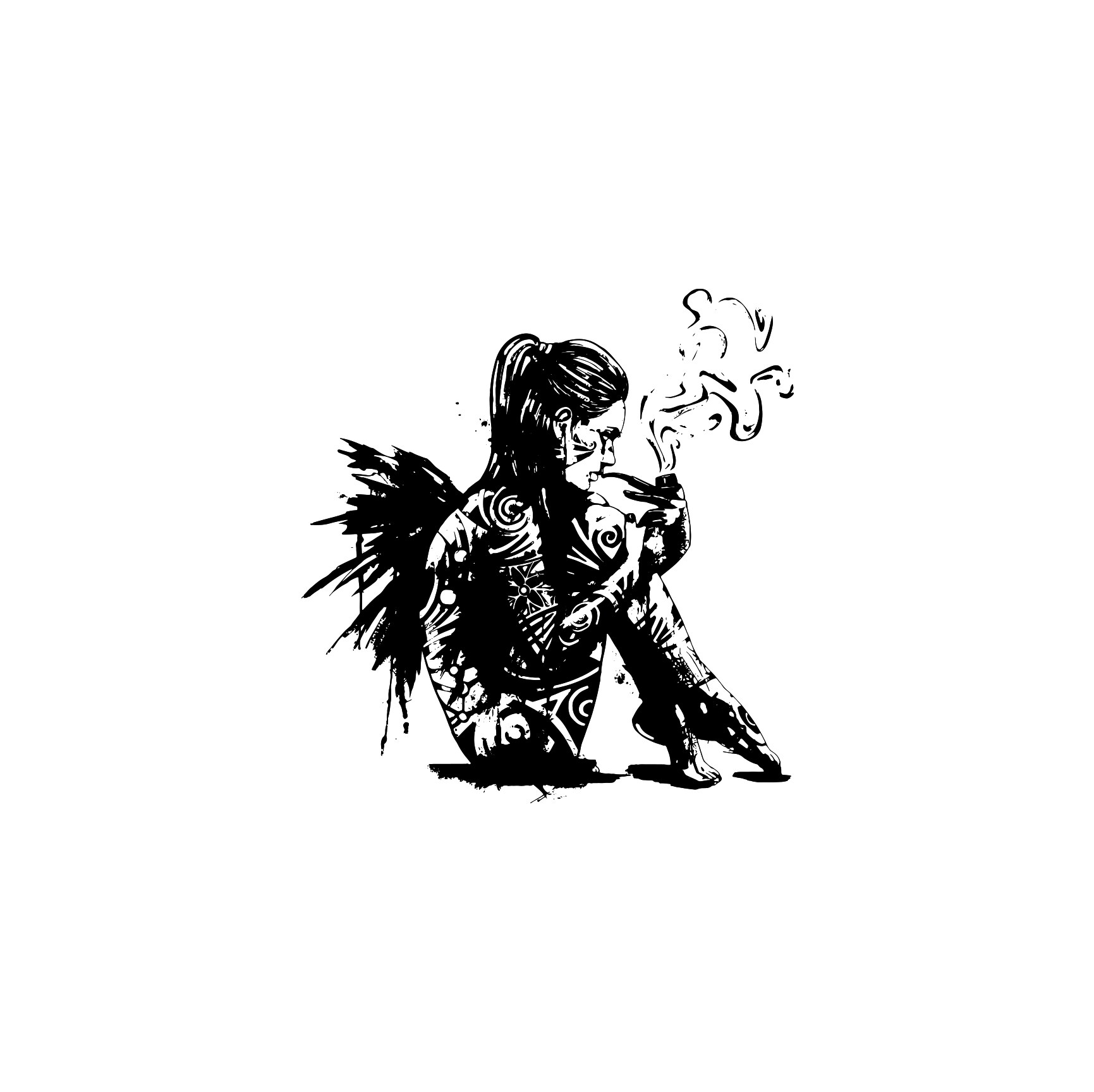 Smoking Angel – Overnite Ink